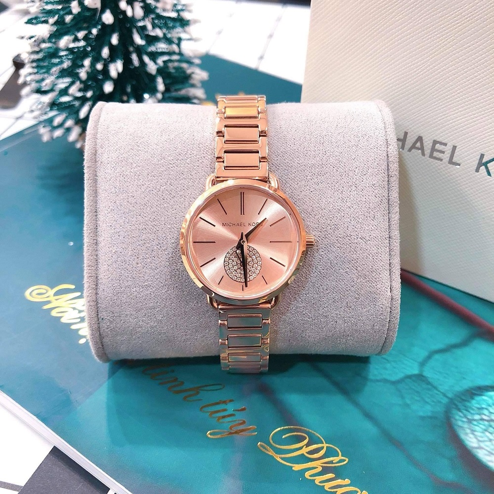 Đồng Hồ Michael Kors Nữ MK3839 Dây Kim Loại Vàng Hồng 28mm Chính Hãng