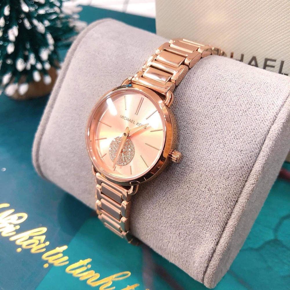 Đồng Hồ Michael Kors Nữ MK3839 Dây Kim Loại Vàng Hồng 28mm Chính Hãng