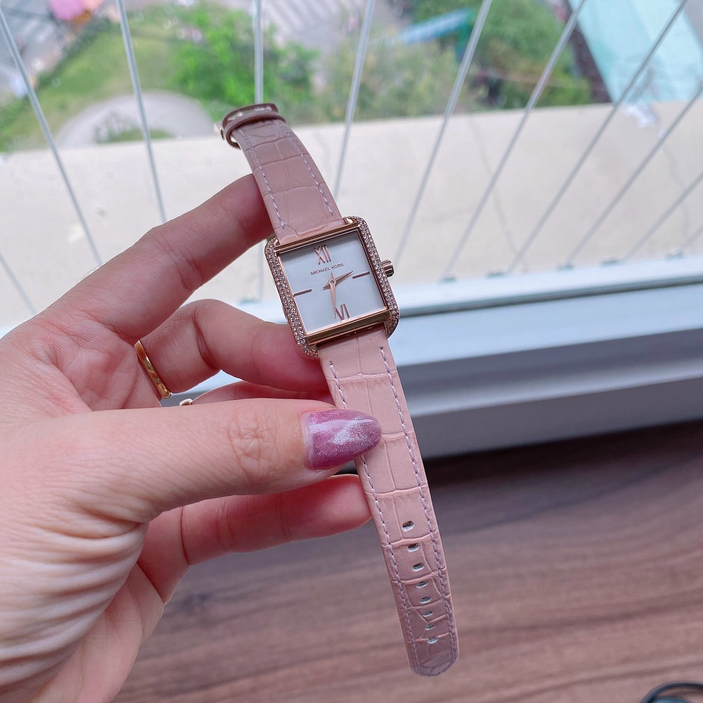 Đồng Hồ Michael Kors Nữ Dây Da Hồng MK2763 24x30mm Chính Hãng