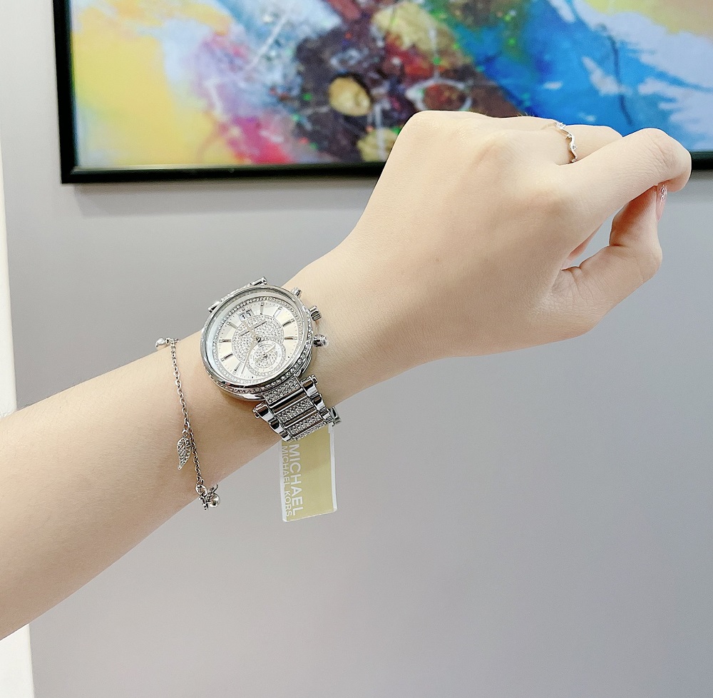 Đồng Hồ Michael Kors Nữ MK6281 Dây Đính Đá 38mm Chính Hãng