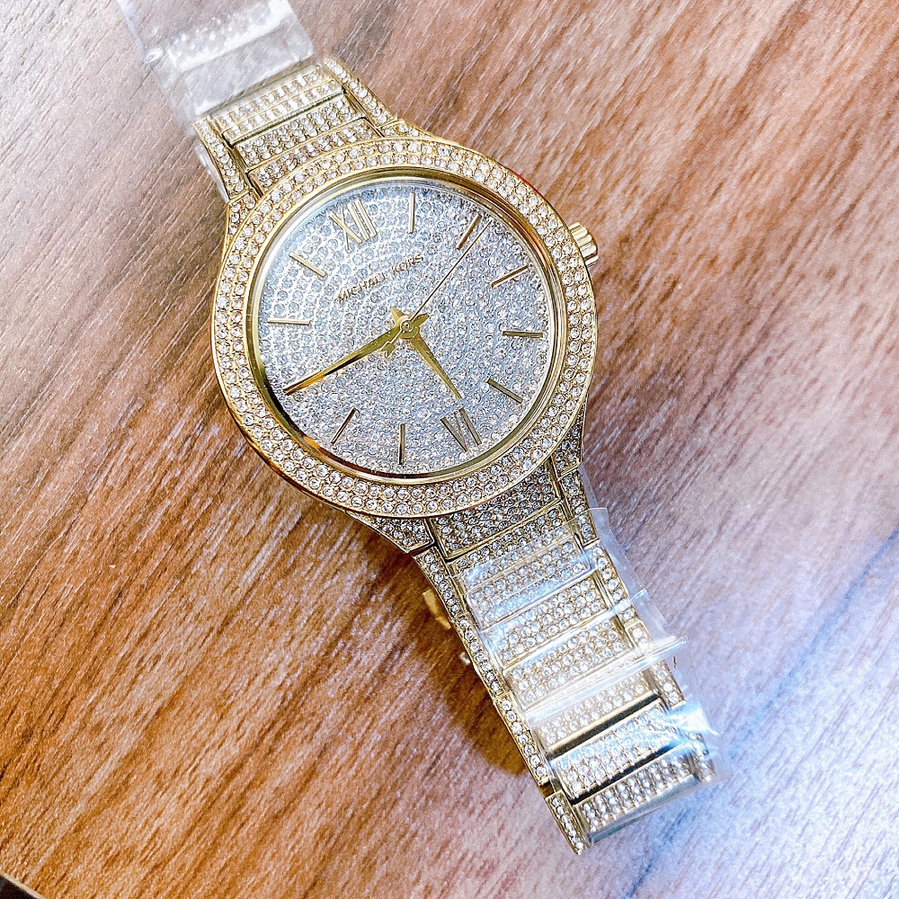 Đồng Hồ Michael Kors Nữ MK3360 Dây Kim Loại Vàng Đính Full Đá 36mm ...